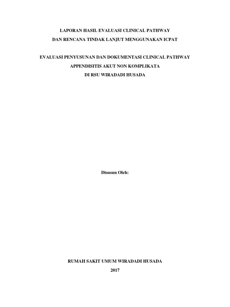 Laporan Hasil Evaluasi Clinical Pathway | PDF