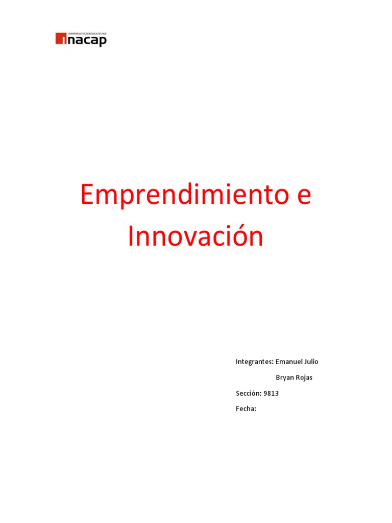 Emprendimiento e Innovación | PDF | Innovación | Iniciativa empresarial
