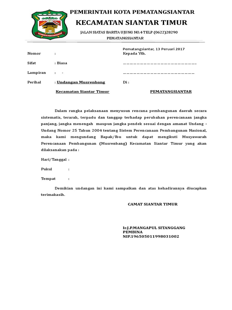 Undangan Musrenbang | PDF