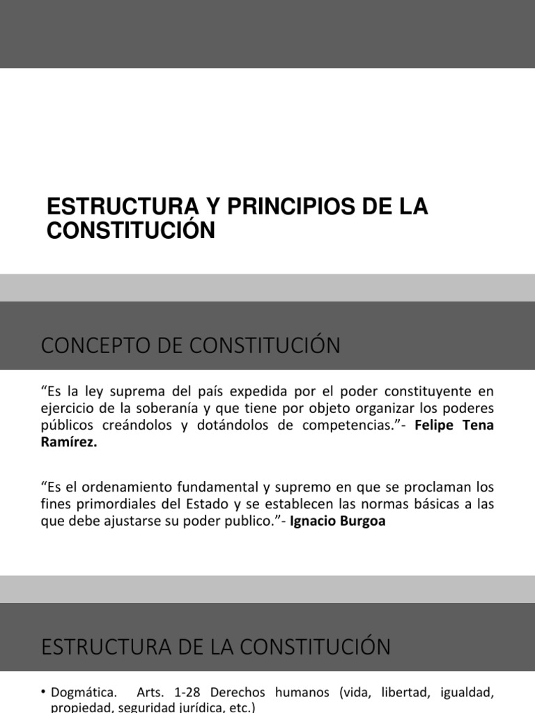 Estructura y Principios de La Constitución | Constitución | Federación