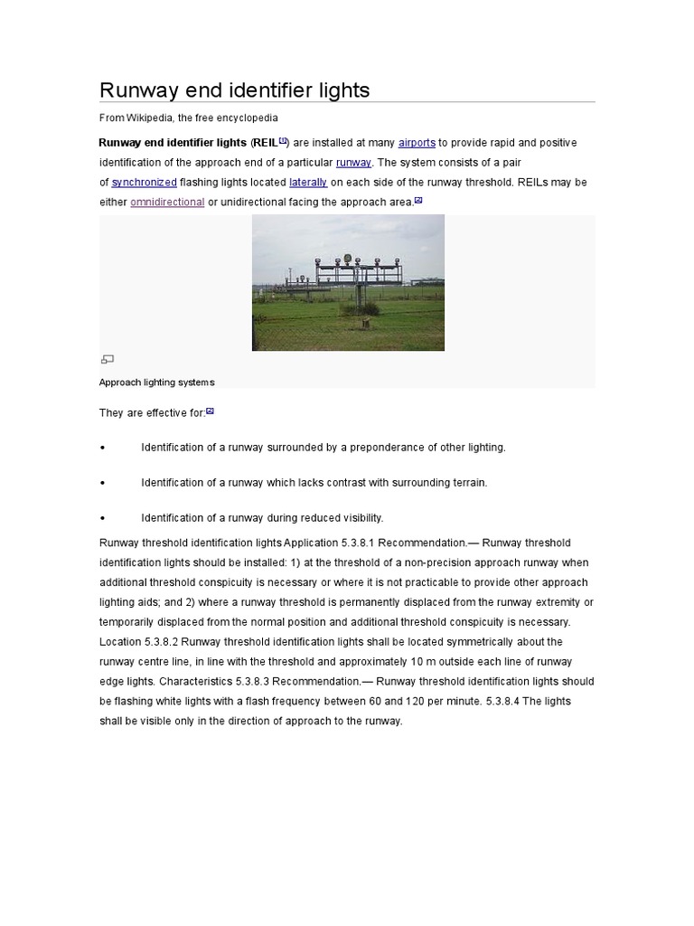 Runway End Identifier Lights