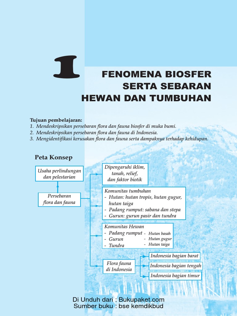 Bab 1 Fenomena Biosfer Serta Sebaran Hewan Dan Tumbuhan | PDF