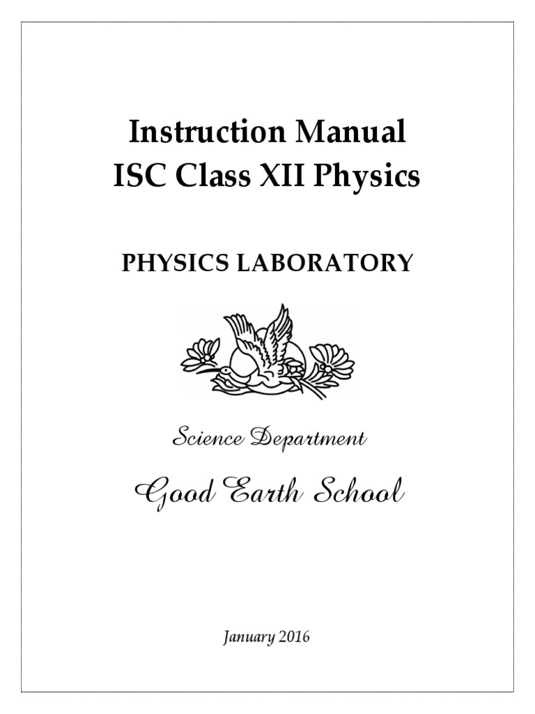 ISC Class 12 Physics Practical Guide | PDF | Lens (Optics) | Quantity