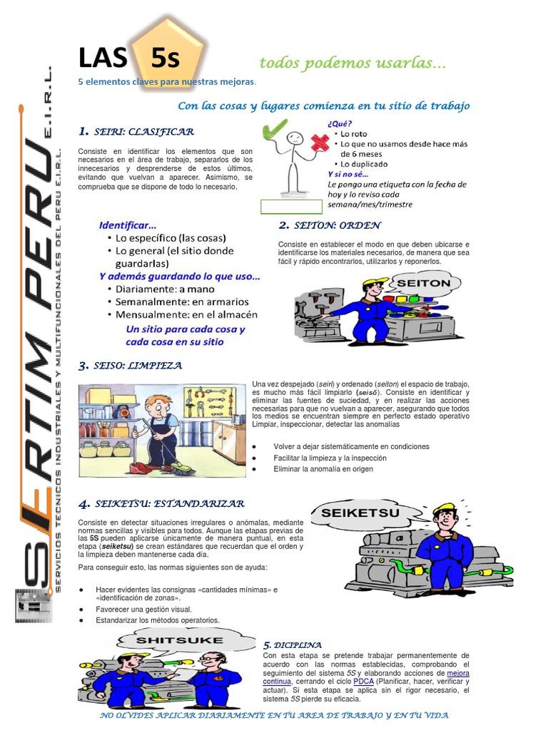 Guia De Las 5s Pdf Producción Y Fabricación Industrias