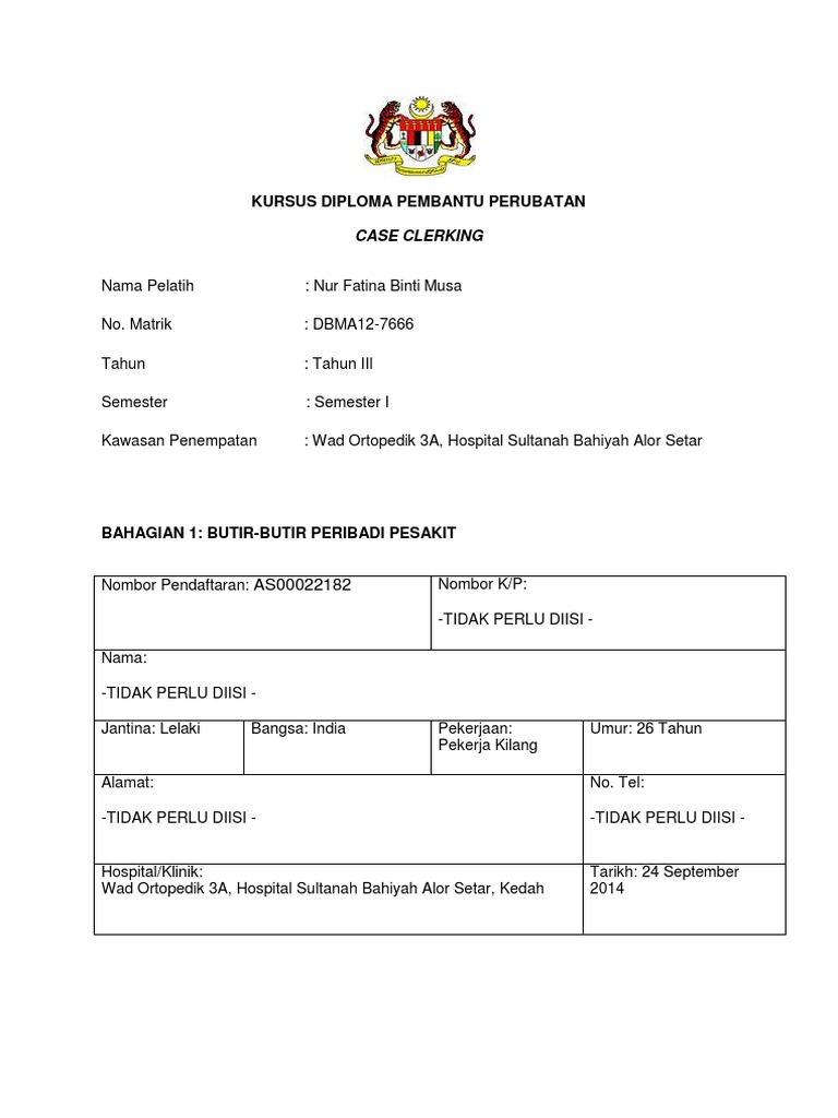 Clerking Case - Close Fracture Upper Third Right Humerus | PDF