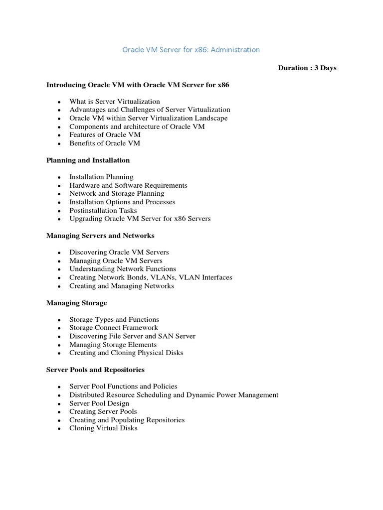 Oracle VM Server For x86 Administration | PDF