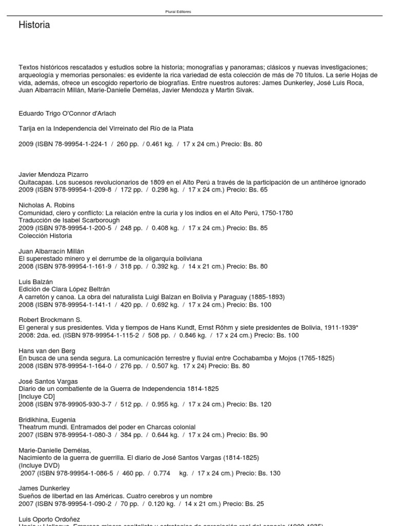 Colección de Historia Boliviana | PDF | Bolivia