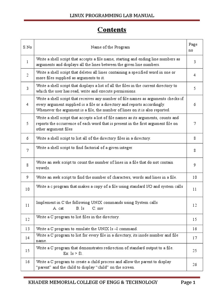 Final Linux Programming Lab Manual Pdf Computer File Areas Of Computer Science 