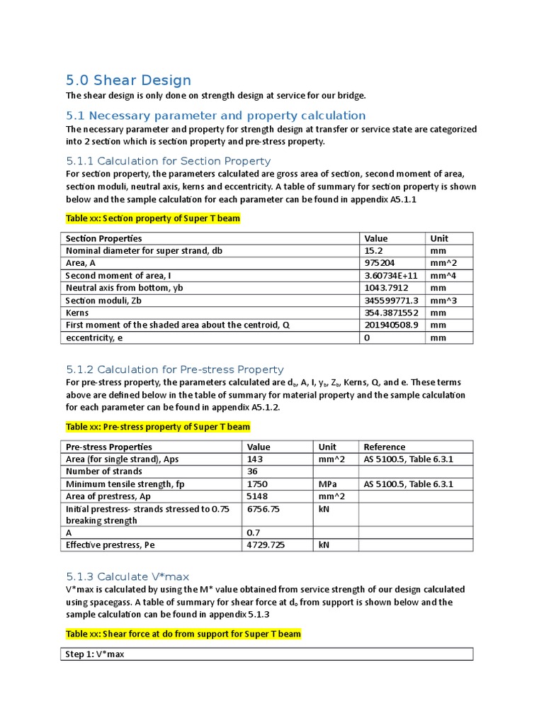 Shear Design and Reinforcement Calculation for a Super T Beam Bridge ...