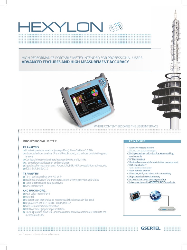 Hexylon Datasheet (En) | PDF | Software Defined Radio | Television