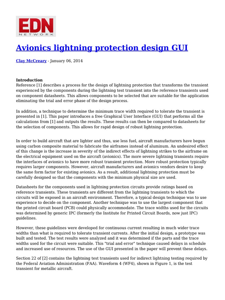 Avionics Lightning Protection Design GUI | PDF | Electrical Impedance ...