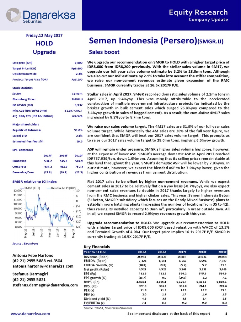 Semen Indonesia 2017 Company Update | PDF | Bonds (Finance) | Leverage ...