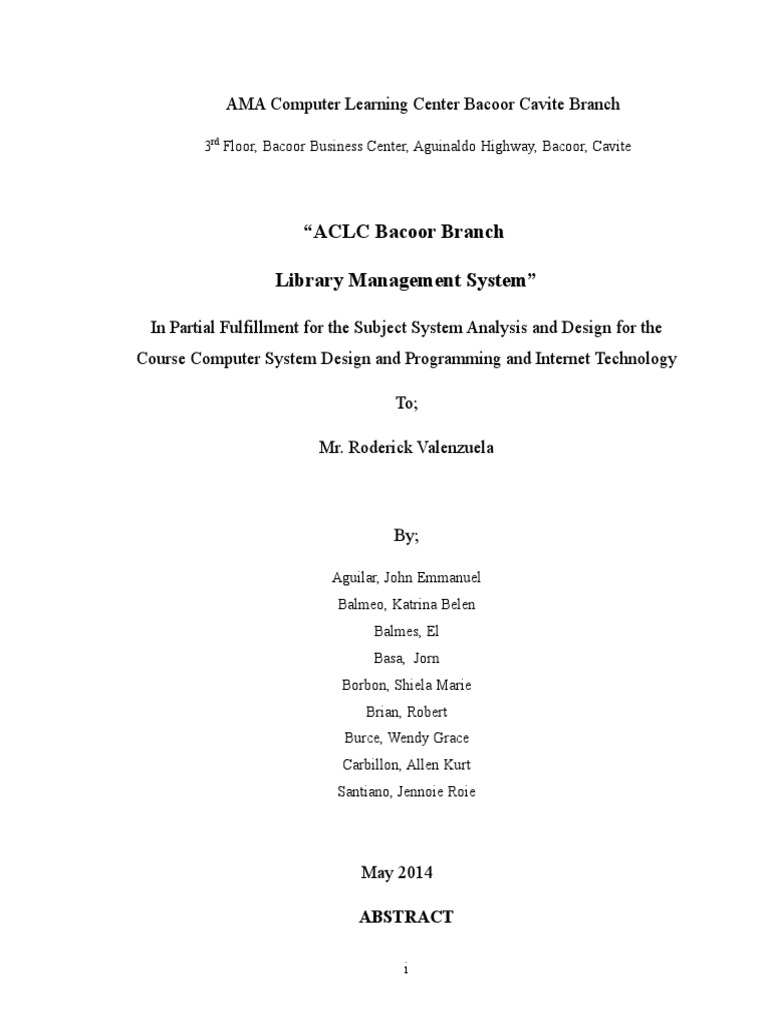 Library Management System Project Proposal | PDF | Software Development ...