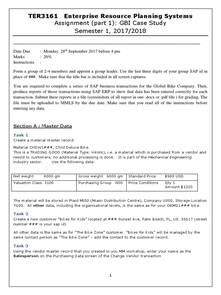 SAP Case Study Part1 | PDF | Sap Se | Receipt
