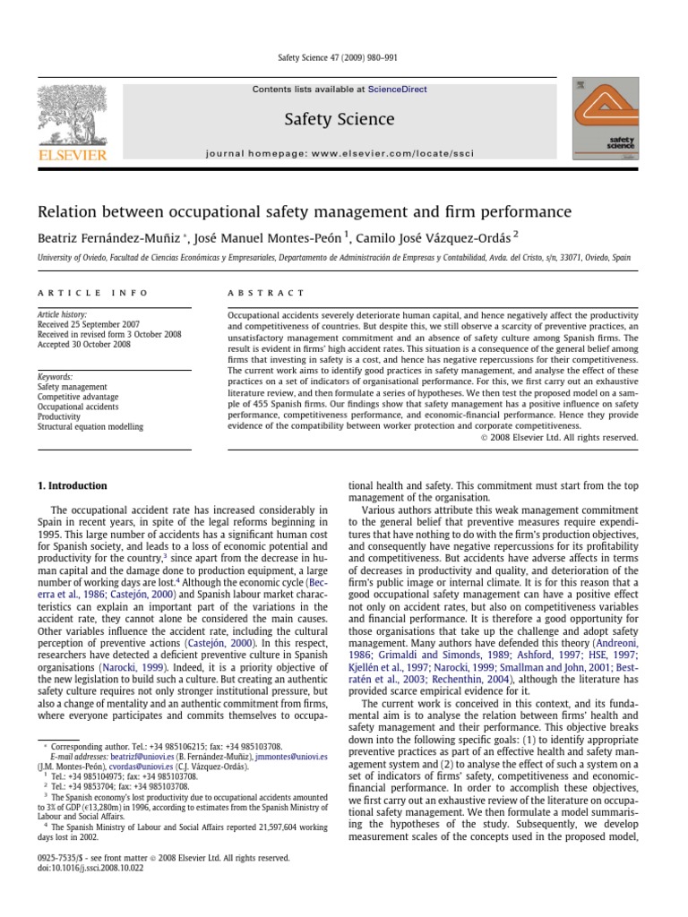 Safety Performance | PDF | Validity (Statistics) | Factor Analysis
