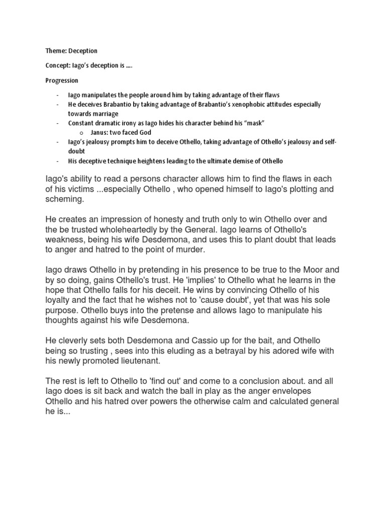 Othello Deception | PDF | Iago | Othello