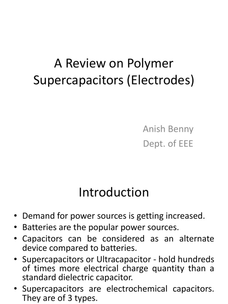 A Review On Polymer Supercapacitors | PDF | Materials Science | Energy ...