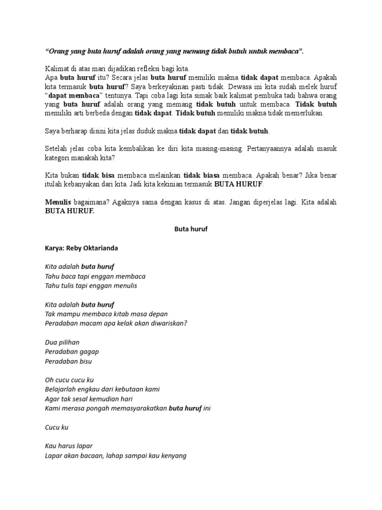 Kita Buta Huruf | PDF