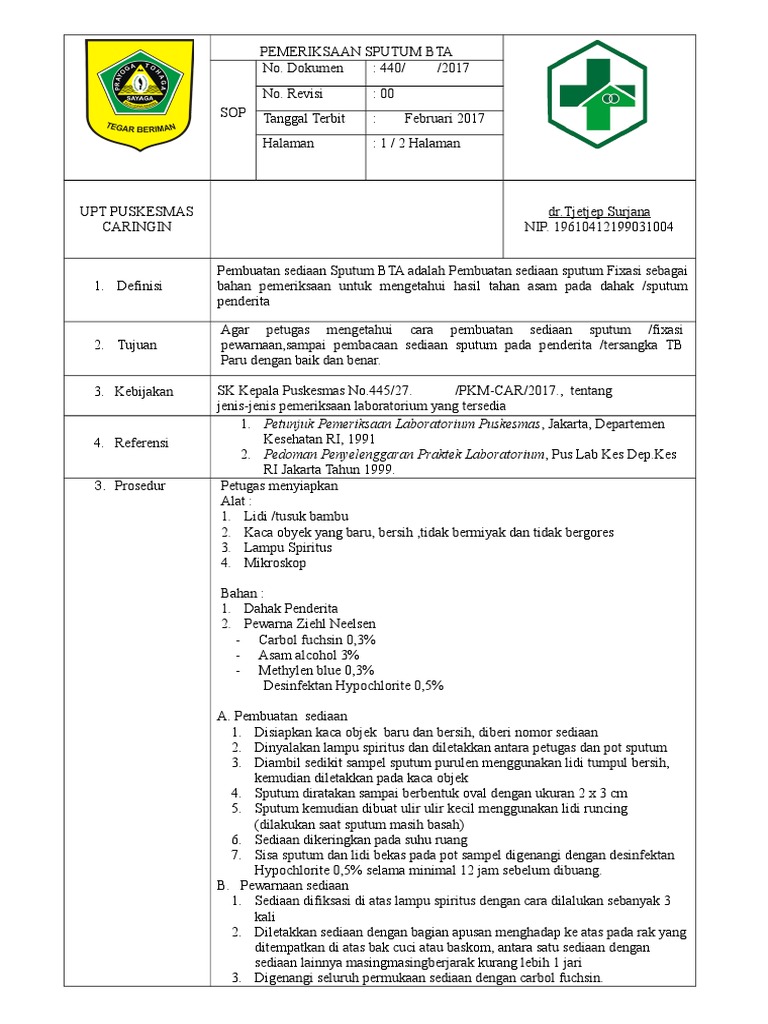 PEMERIKSAAN SPUTUM BTA | PDF