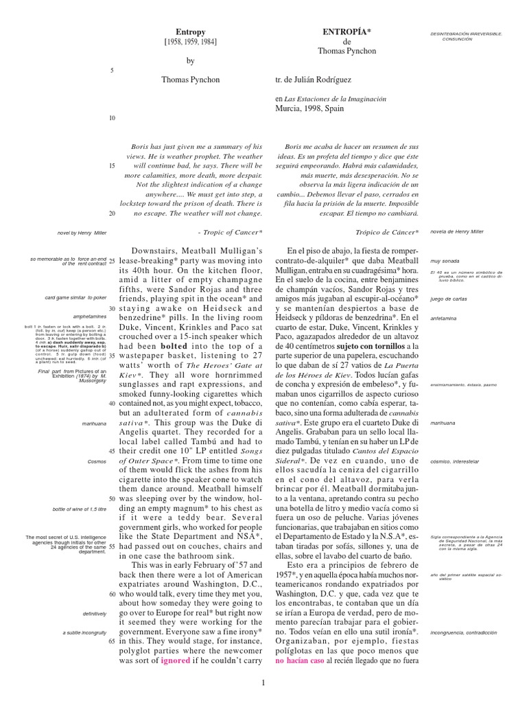 Entropy de Pynchon PDF | PDF