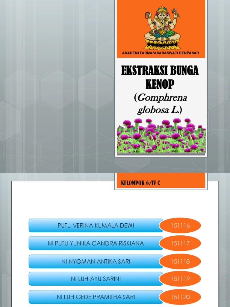 Ekstraksi Bunga Kenop | PDF | Sains & Matematika