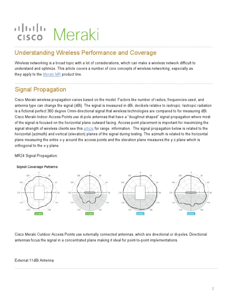 Optimize Meraki Wireless Coverage | PDF | Wireless Access Point | Radio ...