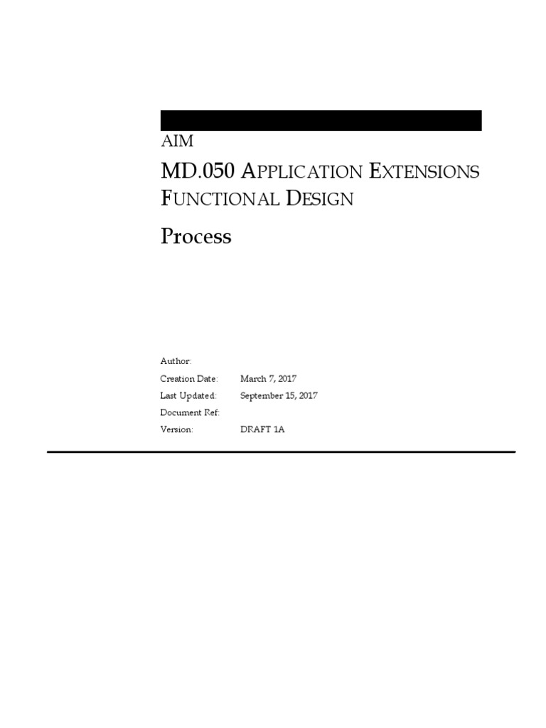 MD.050 A E F D Process: Pplication Xtensions Unctional Esign | PDF ...