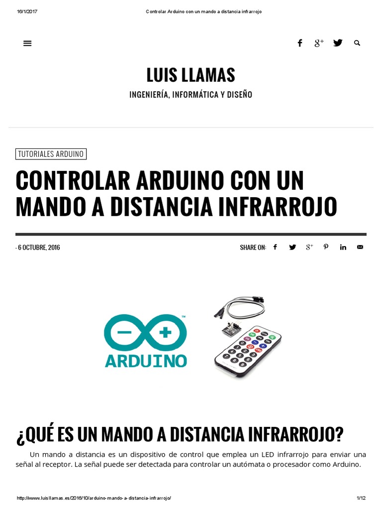 Controlar Arduino Con Un Mando A Distancia Infrarrojo | PDF | Control ...