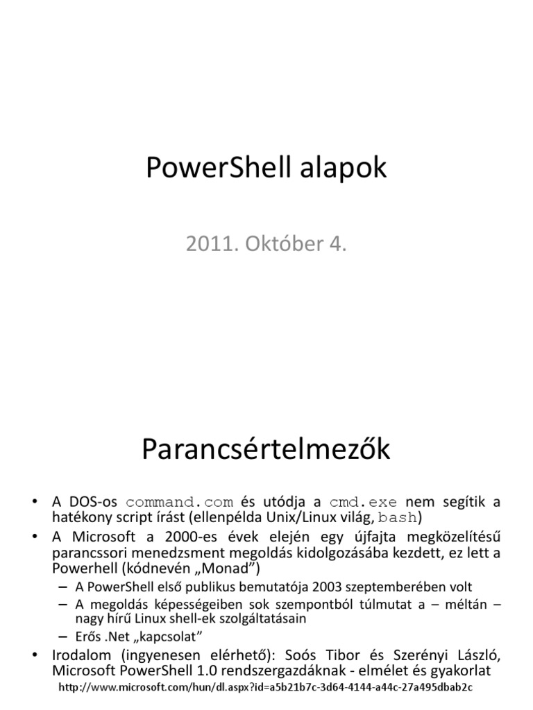 Programozás: PowerShell Alapok | PDF