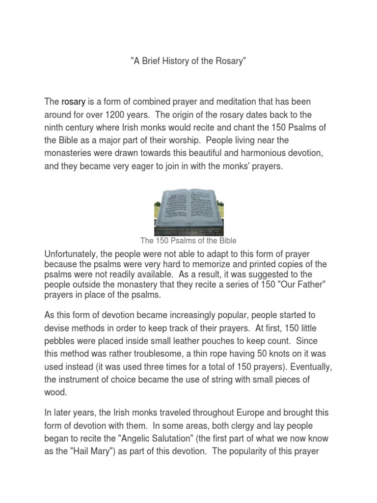 A Brief History of The Rosary | PDF | Rosary | Spirituality