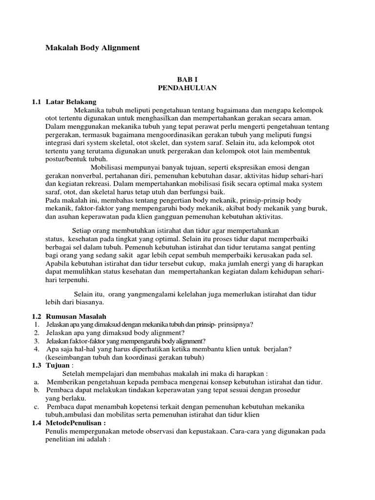 Makalah Body Alignment | PDF