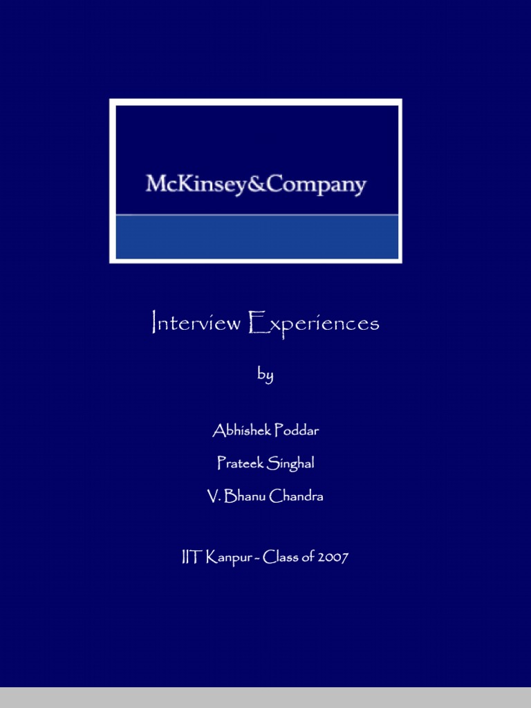 McKinsey Interview Guide | Mc Kinsey & Company | Interview
