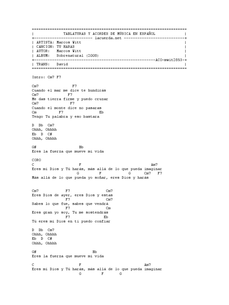 Acordes Tú Harás | PDF | Ocio | Entretenimiento (general)