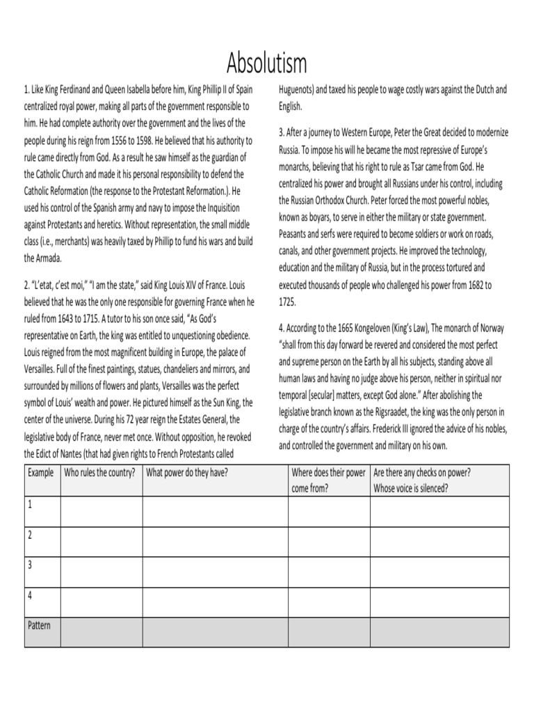 Absolutism | PDF | Absolute Monarchy | Louis Xiv Of France