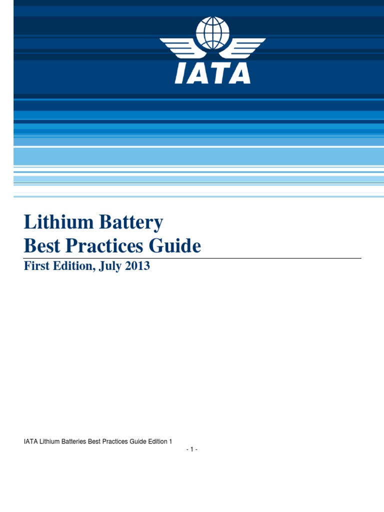 IATA Lithium Battery Best Practices Guide | Dangerous Goods | Lithium ...