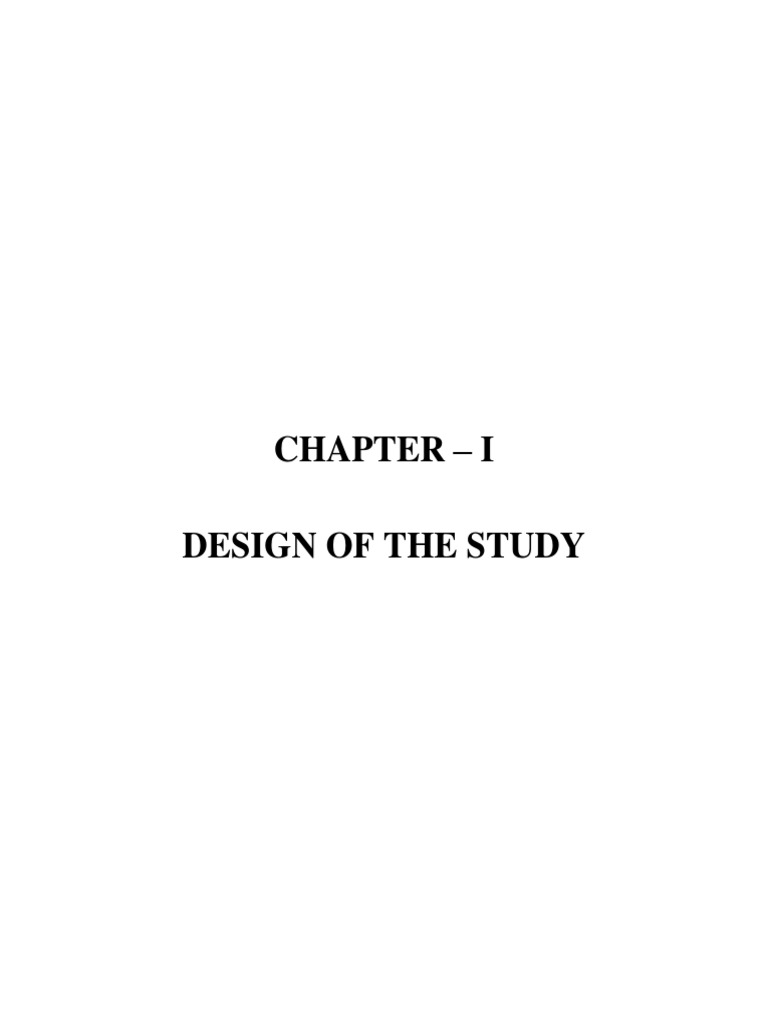 Chapter - I Design of The Study | PDF