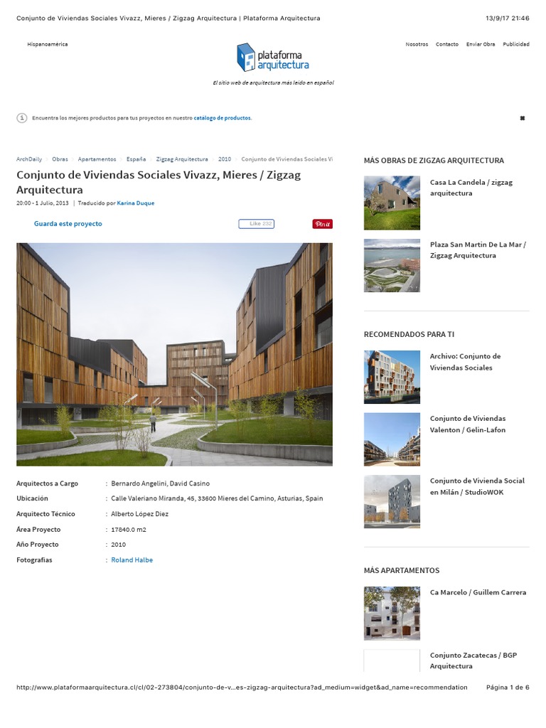 Conjunto de Viviendas Sociales Vivazz, Mieres: Zigzag Arquitectura ...