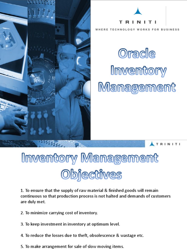 Oracle Inventory Management Overview | PDF