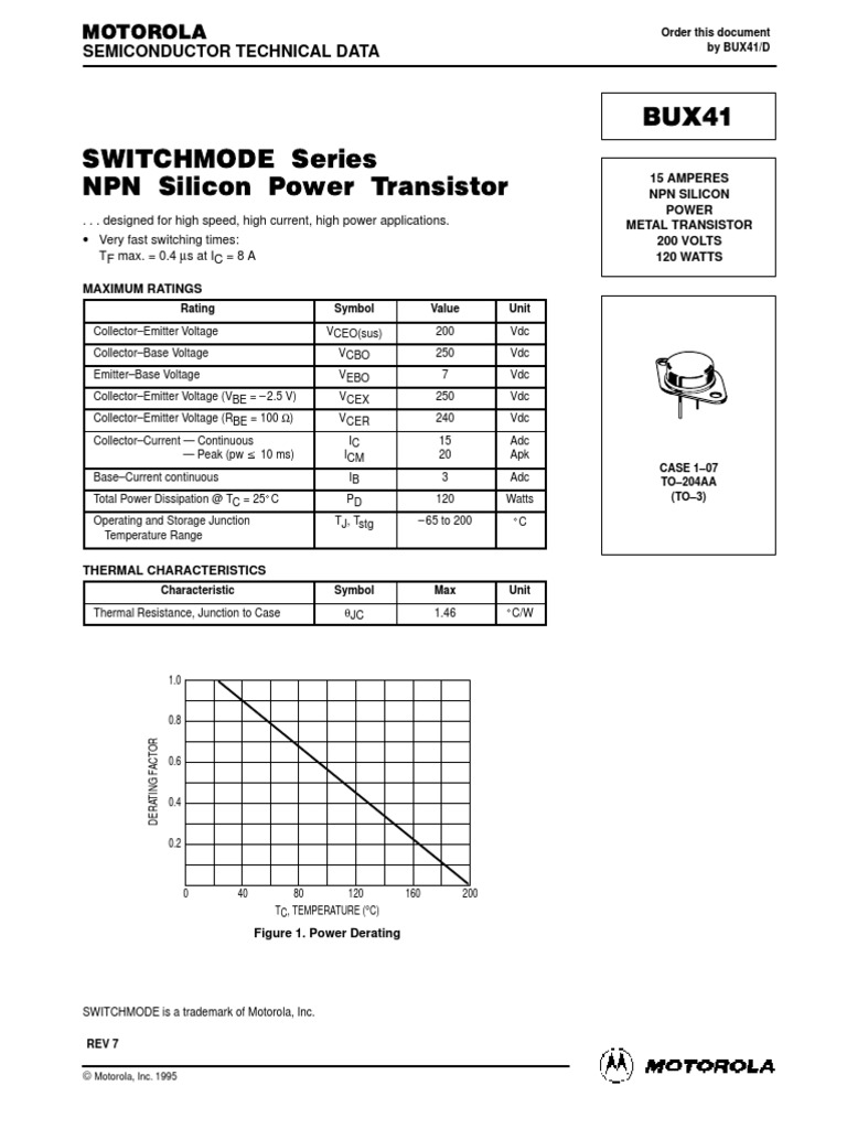 Bux 41 | PDF | Bipolar Junction Transistor | Transistor