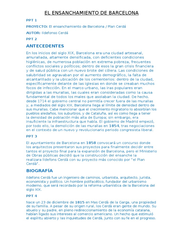 Plan Cerdá - Ildefonso Cerdá | PDF | Calle | Barcelona