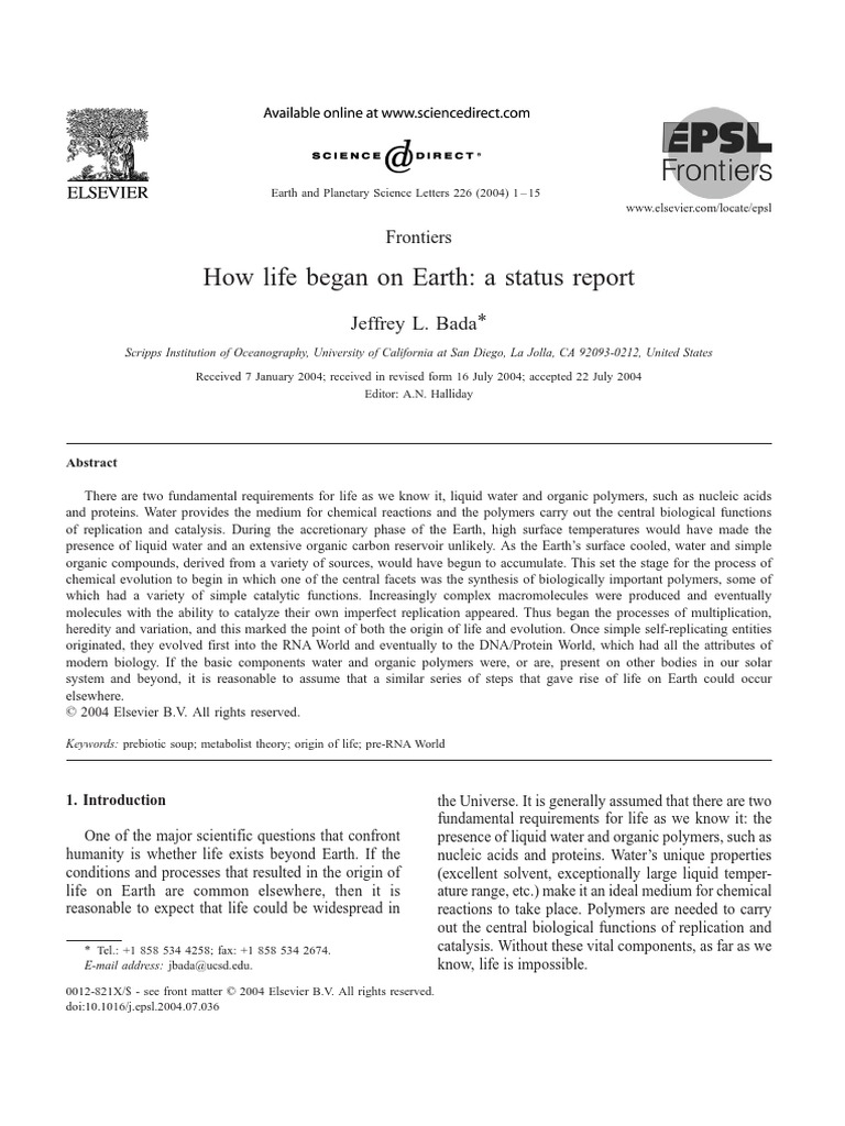 How Life Began On Earth | PDF | Abiogenesis | Nucleic Acids