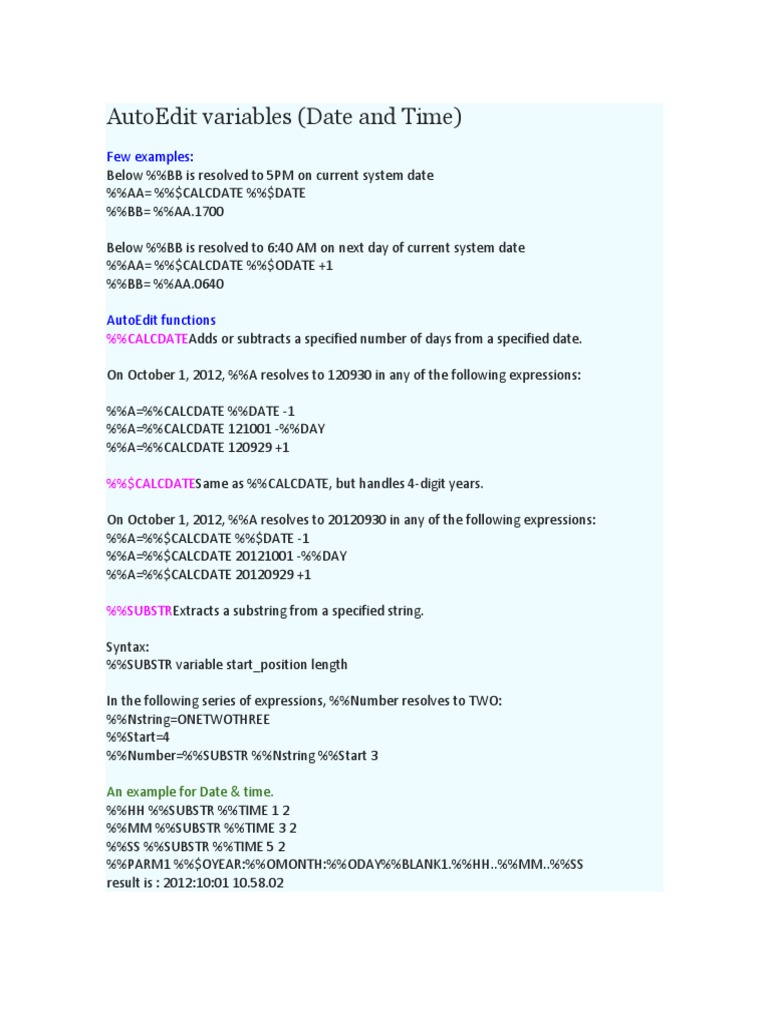 AutoEdit Variables Control-M | PDF | Command Line Interface | Computer File