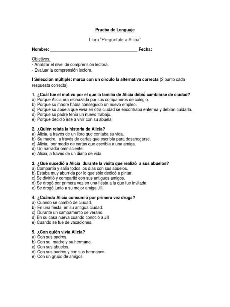 Preguntale A Alicia | PDF