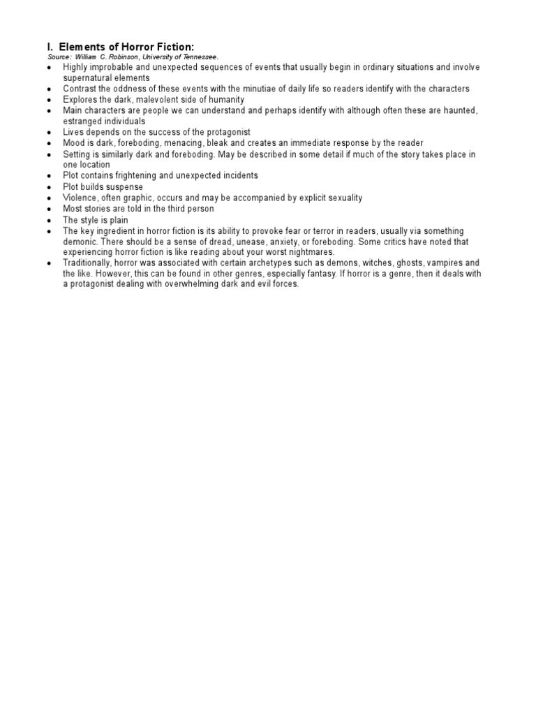 Horror Fiction Essentials | PDF | General Fiction