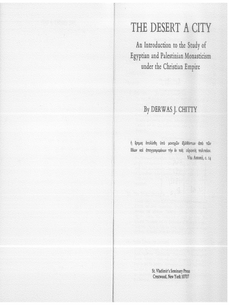 Derwas J Chitty - The Desert A City | PDF