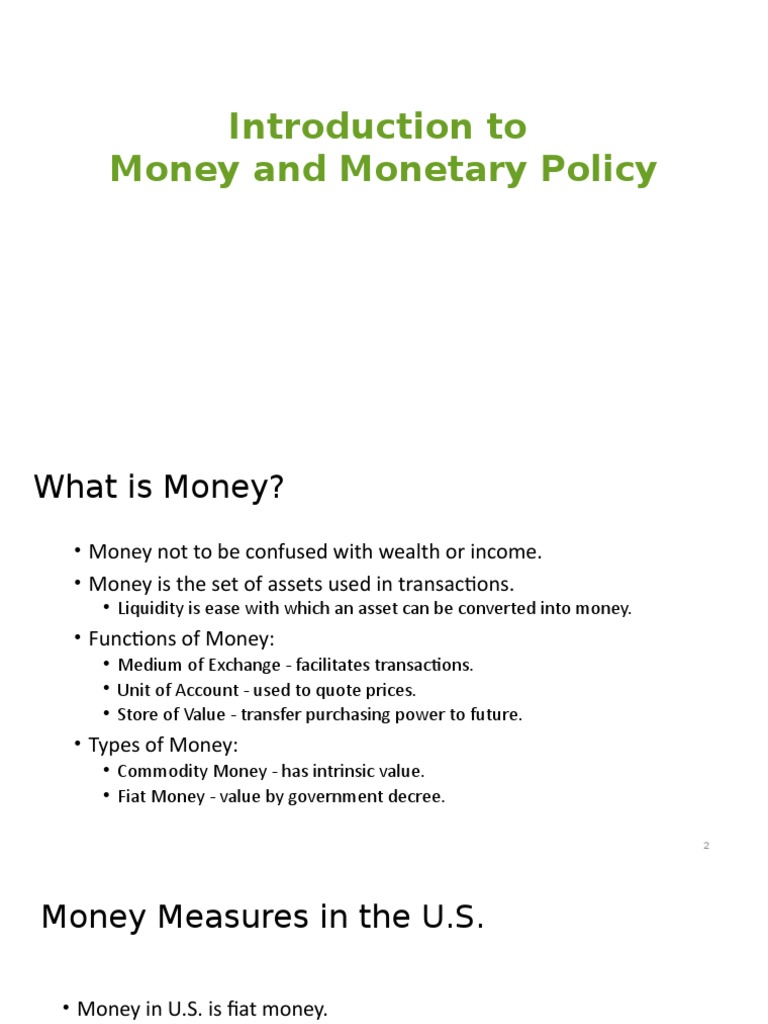 Introduction to Money and Monetary Policy Explained | PDF | Money ...