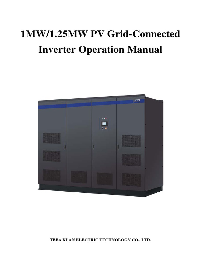 1MW/1.25MW PV Inverter Manual | PDF | Power Inverter | Electronic ...