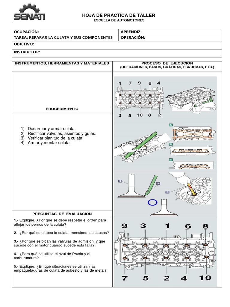 Reparar La Culata y Sus Componentes