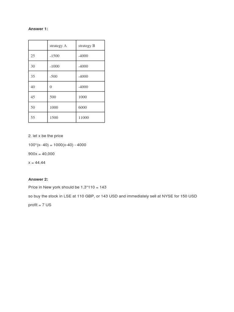 Strategy B Profit Analysis | PDF