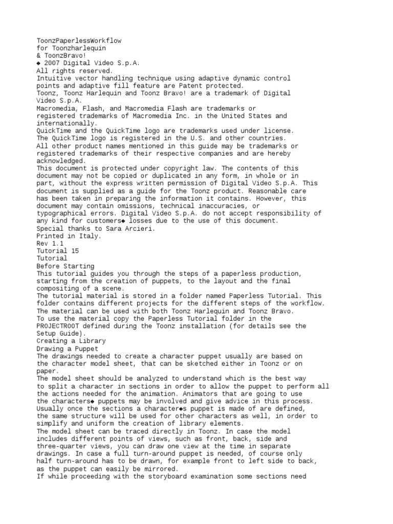 Opentoonz Tutorials v33'33 | PDF | Animation | Software